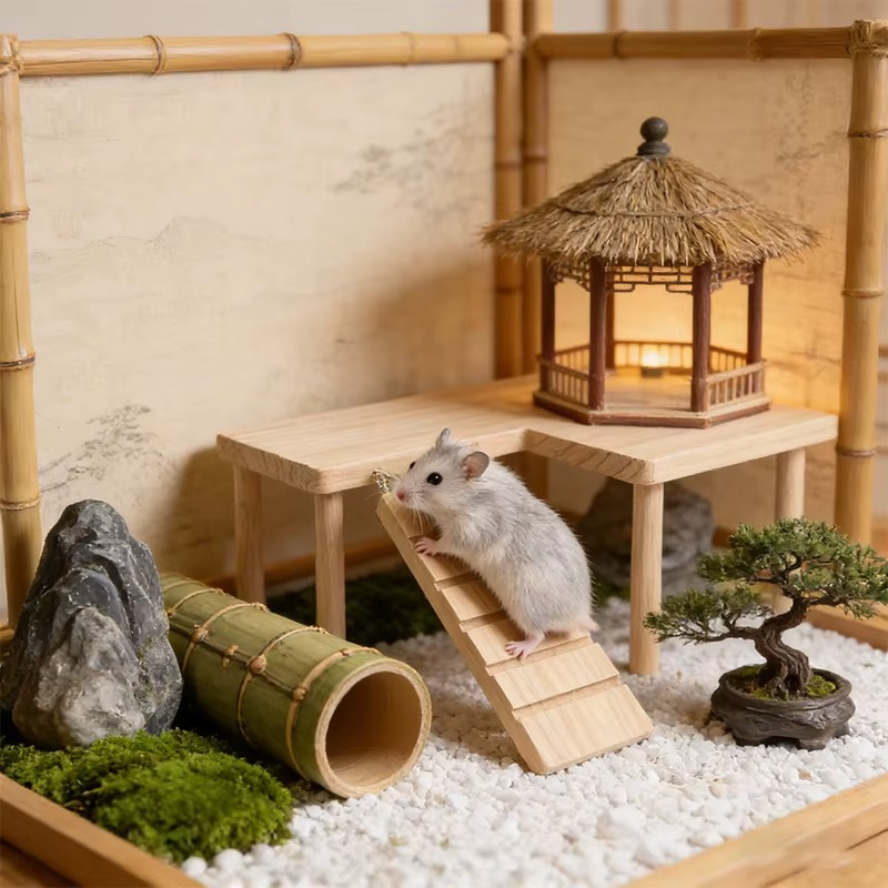 Hamster Wooden Sturdy Platform JumpingBoard Playground Hamster Climbin ...