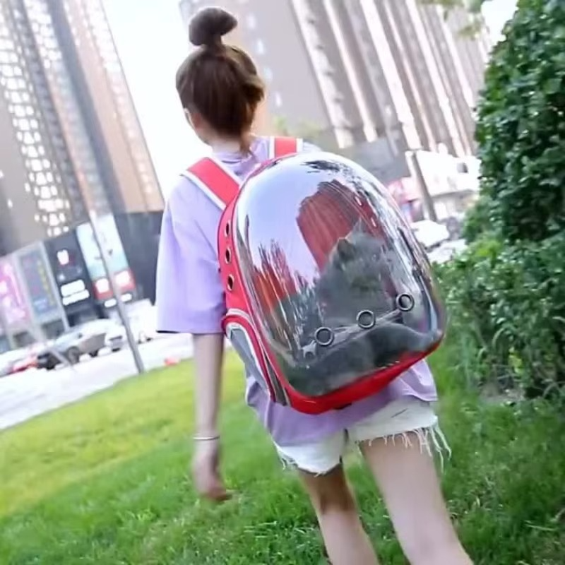 Cat Backpack Carrier with 360° Transparent Bubble and Breathable Desig ...
